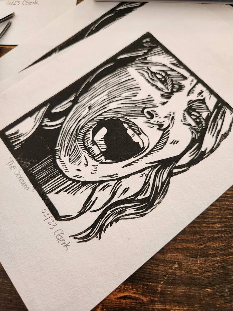 The Scream Hereditary Toni Collette Linocut Print 5.5x8.5 Inch - Etsy