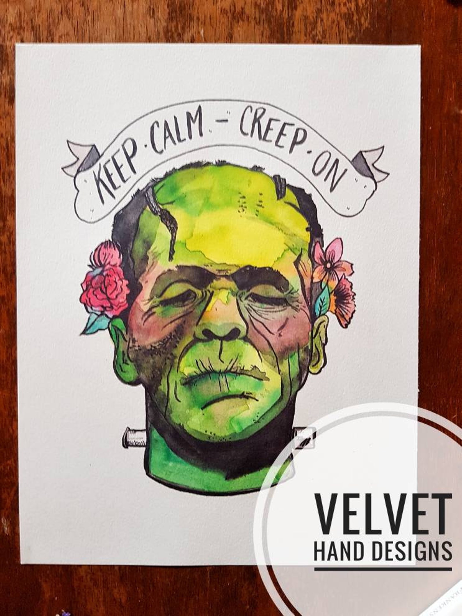 Keep Calm Creep on Frankenstein Print - Etsy