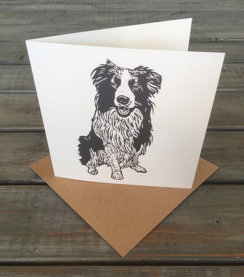 Border Collie Card // Card Set // Black and White// Birthday - Etsy