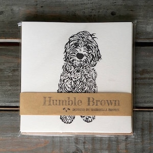 Cockapoo/ Labradoodle Card / Card Set // Black and White//cockapoo ...