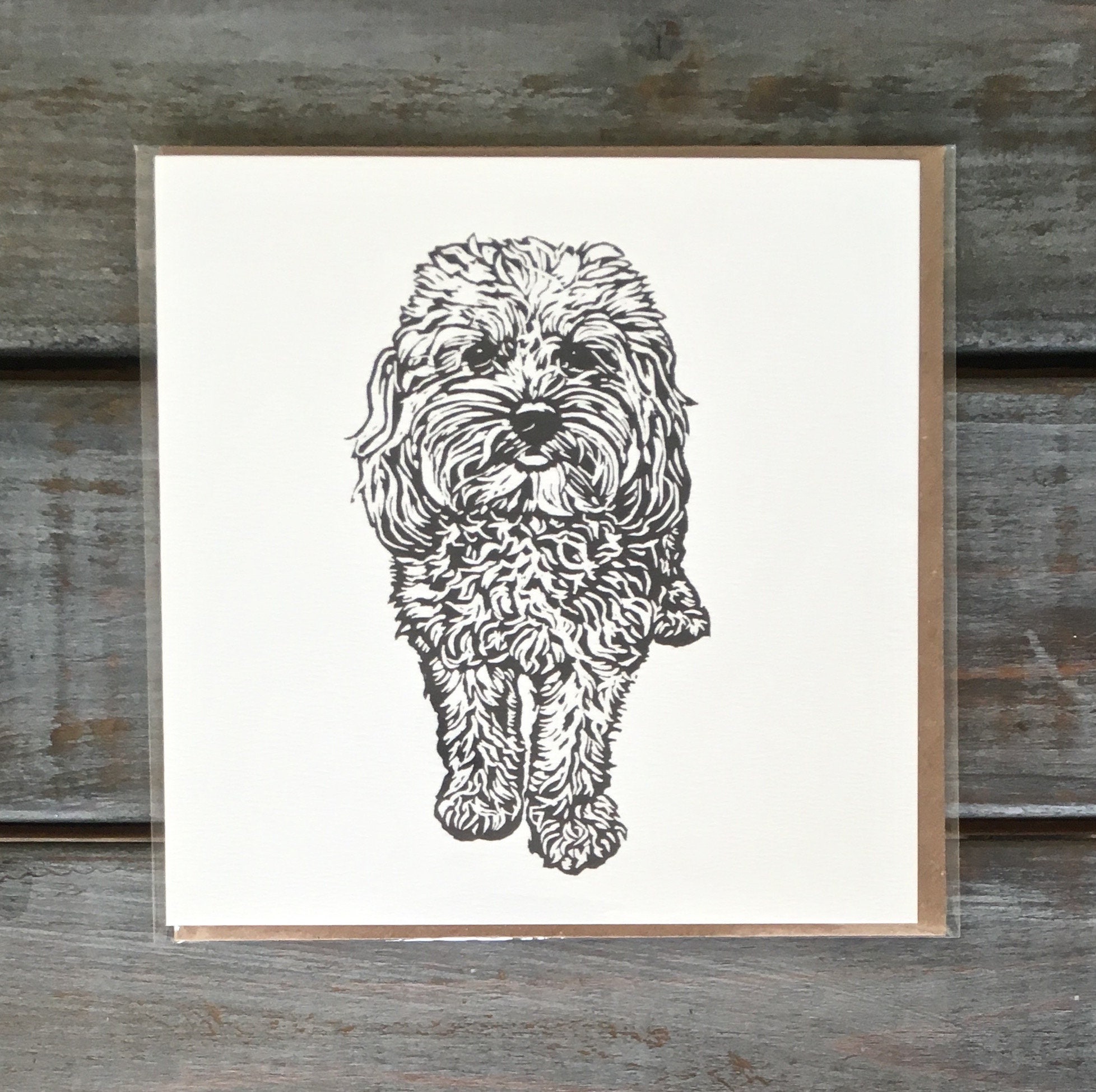 Cavapoo Card / Card Set // Black and White// Birthday Gifts // Poodle ...