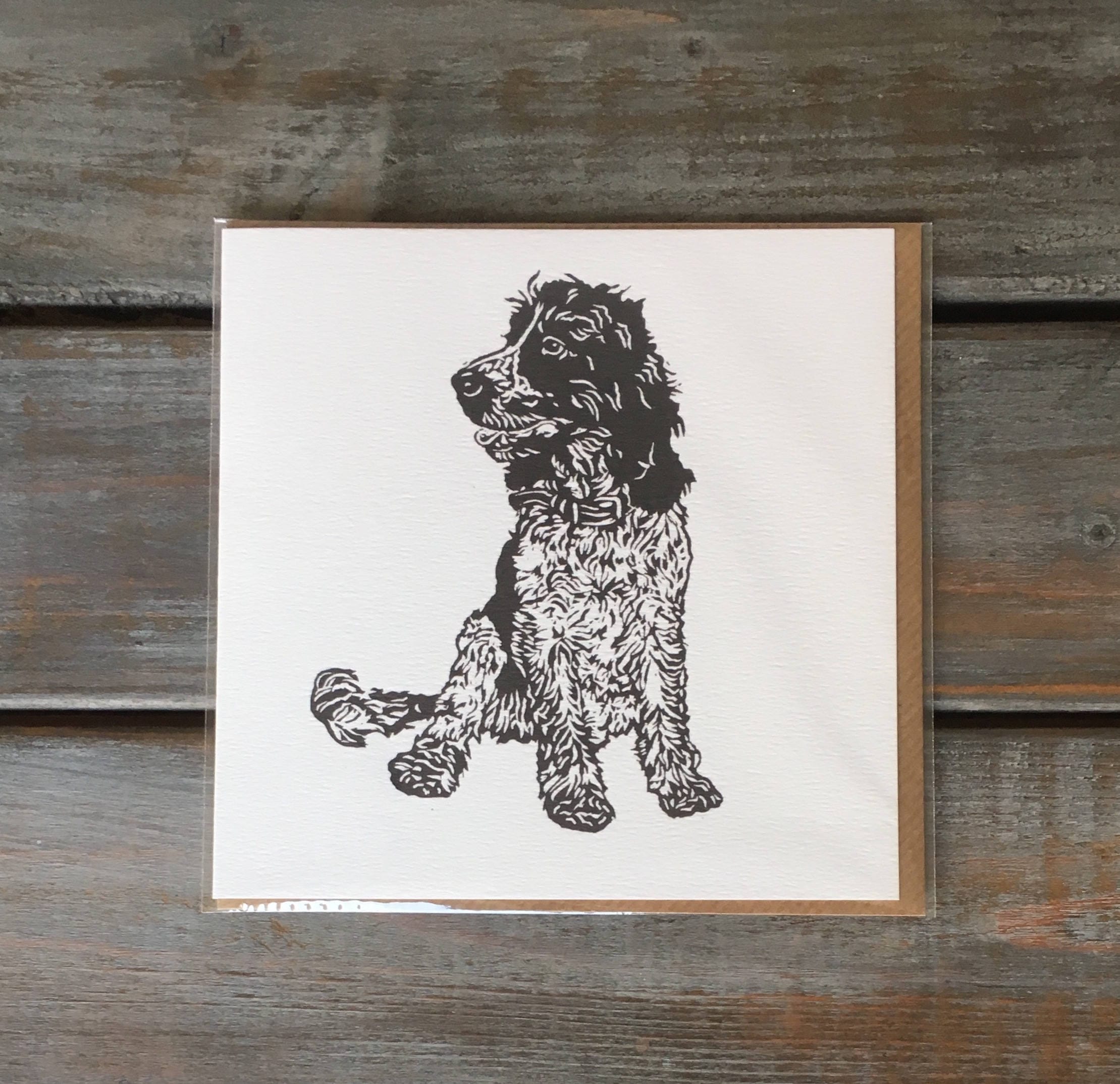 Cocker Spaniel Card / Card Set // Black and White// Birthday Card ...