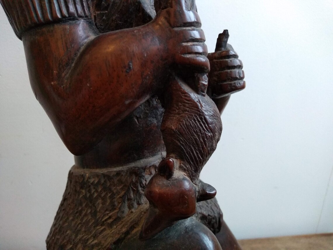 Vintage African Man Hunter Dressing Statue Figurine Male | Etsy