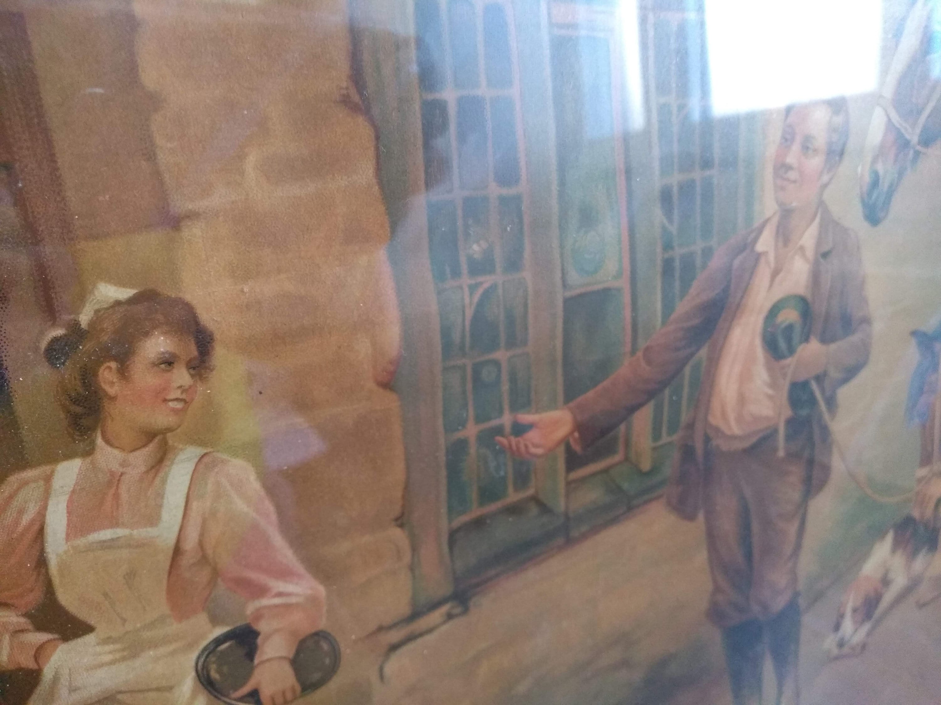 Antique English Large Framed Print of A Pub Scene in an | Etsy