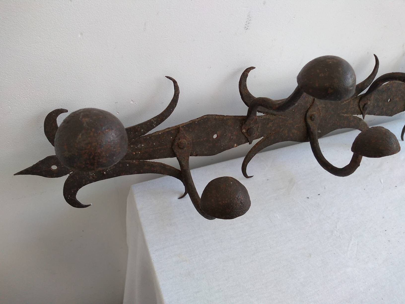 Antique French Handmade Iron Gothic Ornate Seven Knob Coat | Etsy