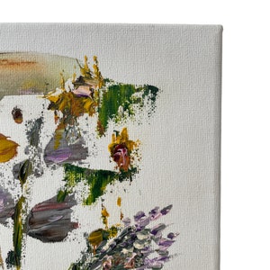 Vintage French Abstract Still Life Flowers Oil Painting on Canvas ...