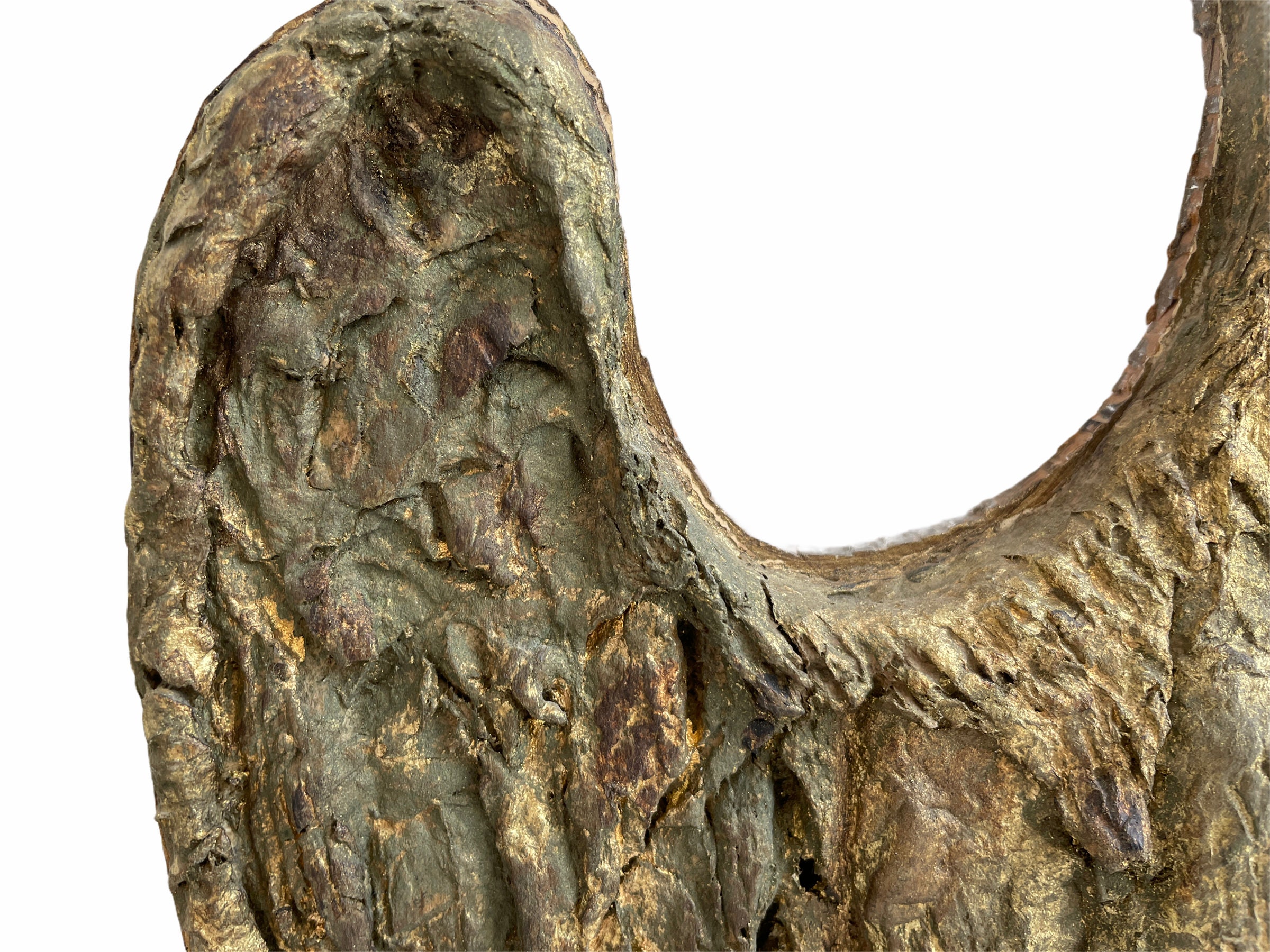 Vintage French Eagle Art Gold Coloured Paper Mache Artwork on Hardboard ...