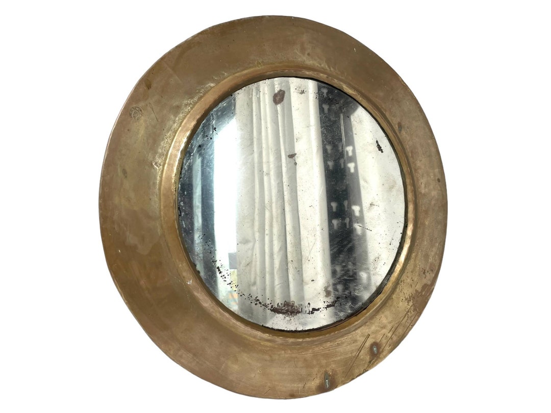 Vintage Moroccan Wall Hanging Circular Mirror Brass Silver Metal ...