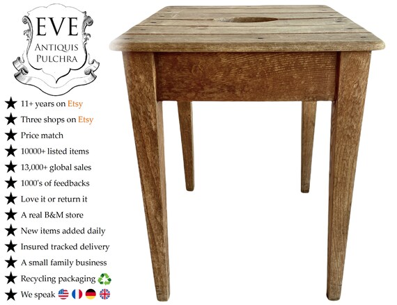 Vintage Stool French Traditional Bathroom Style Wood Wooden - Etsy