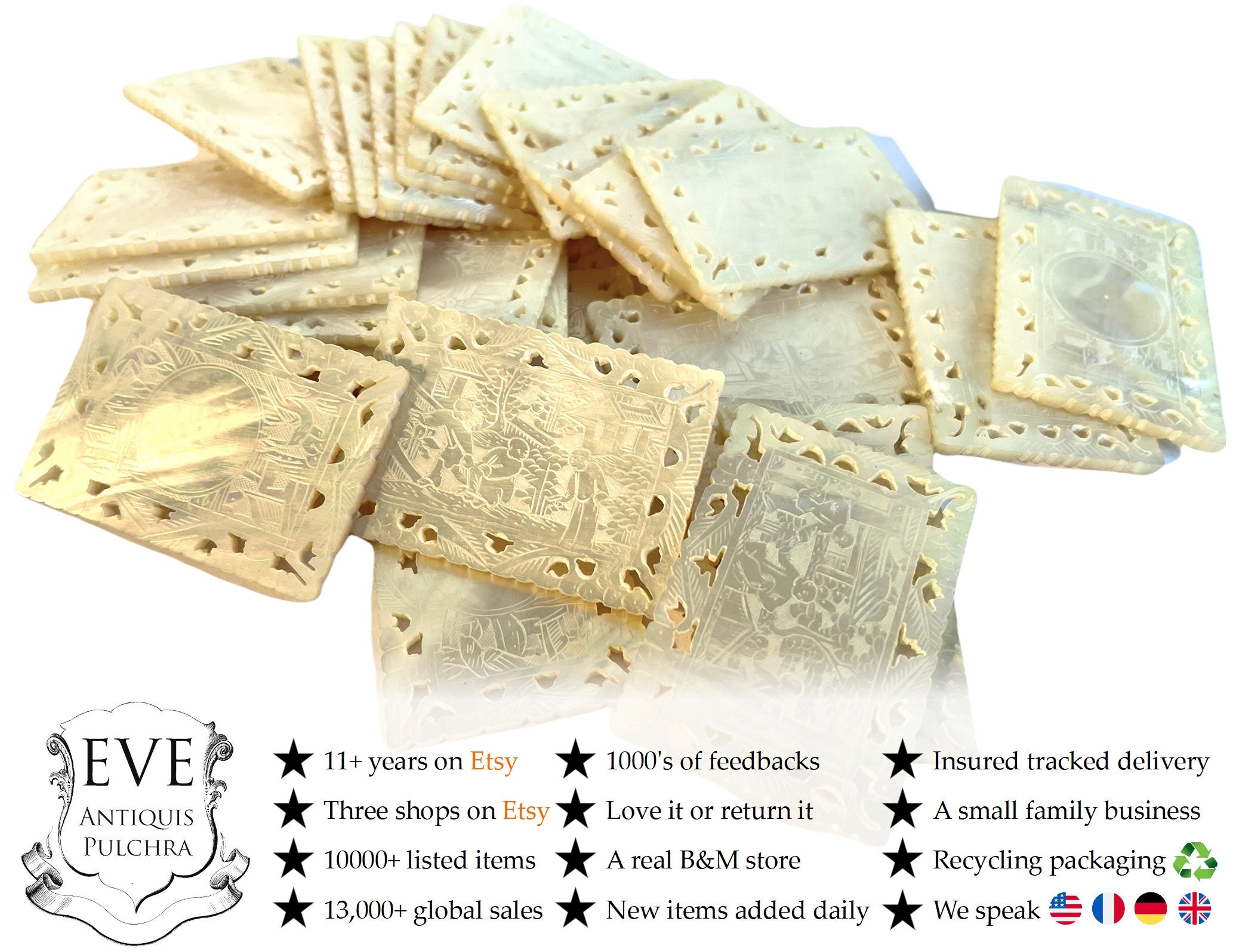 Antique Chinese INDIVIDUAL Mother of Pearl Lattice Edged - Etsy