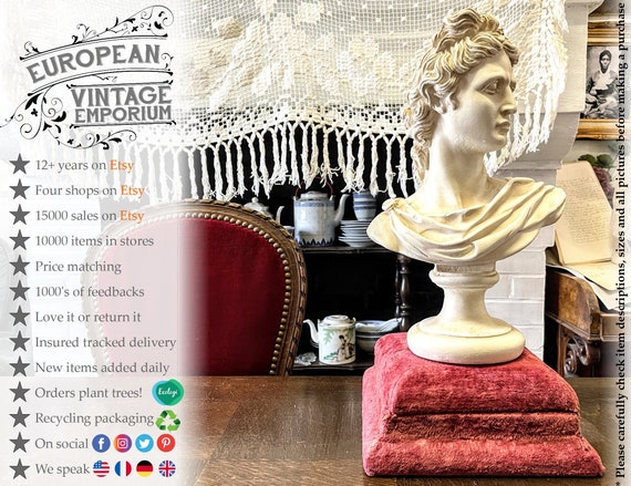 Antique French Pedestal Plinth Red Worn Velvet Covered Stand - Etsy