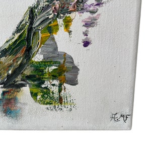 Vintage French Abstract Still Life Flowers Oil Painting on Canvas ...