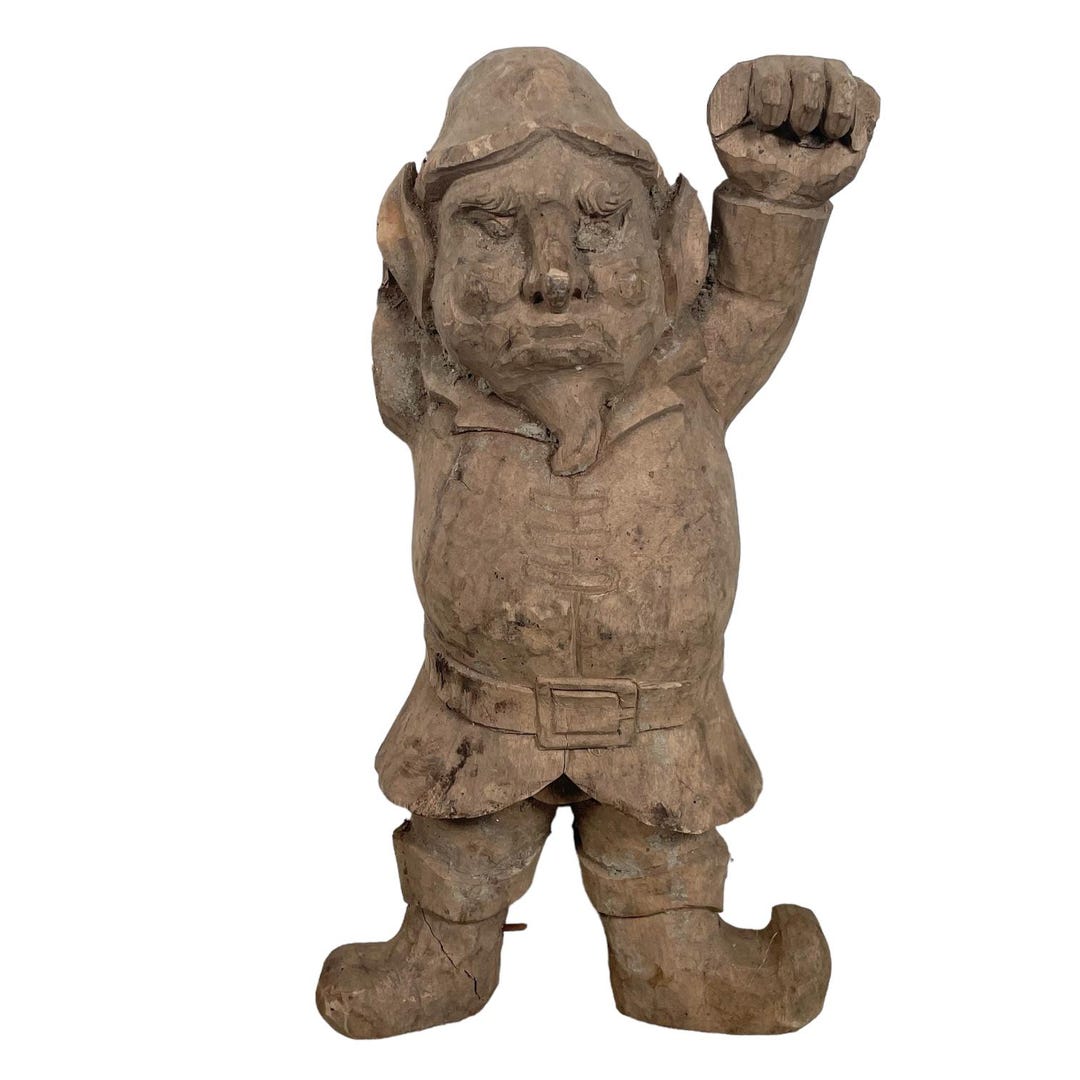 Vintage German Austrian Wooden Wood Carved Gnome Elf Decorative Hand ...