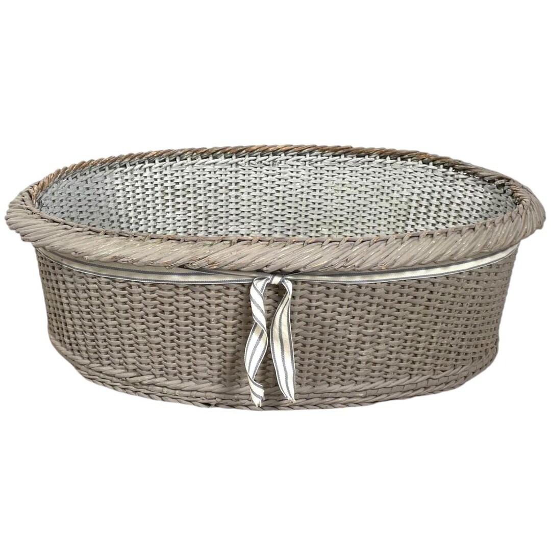 Vintage French Worn Woven Largish Presentation Display Basket Flower ...