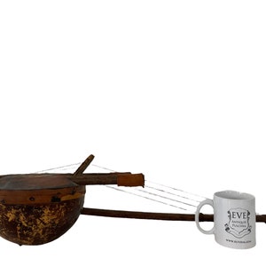 Vintage African Stringed Musical Instrument Drum Wooden Decor Carved ...