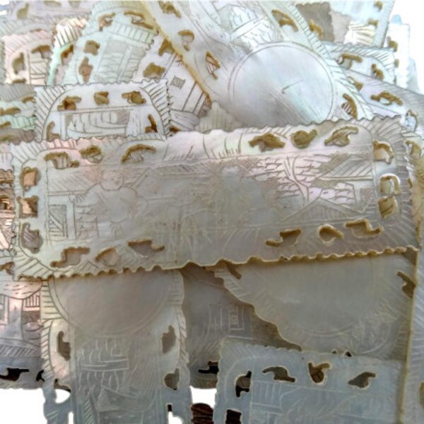 Antique Mother of Pearl Chinese Counters - Etsy UK