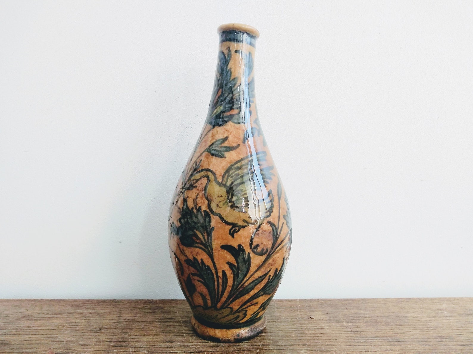 Antique Middle Eastern Pottery Stoneware Stork Heron Decorated - Etsy
