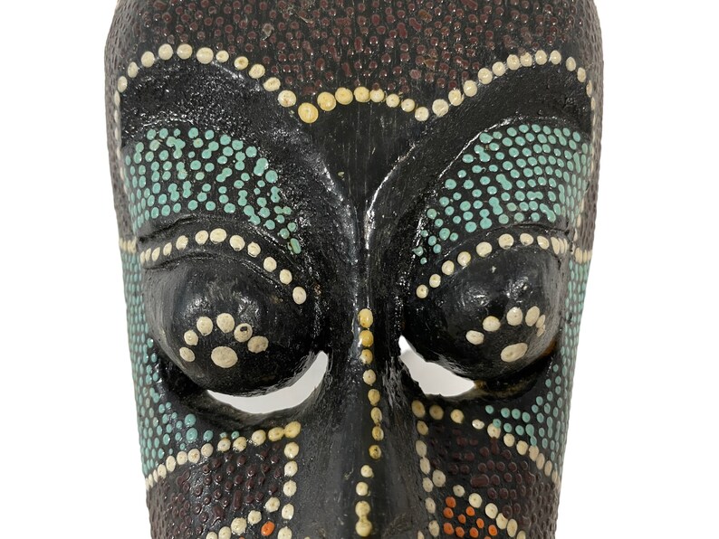 Vintage African Medium Wooden Bust Mask Wall Decor Carved Statue ...