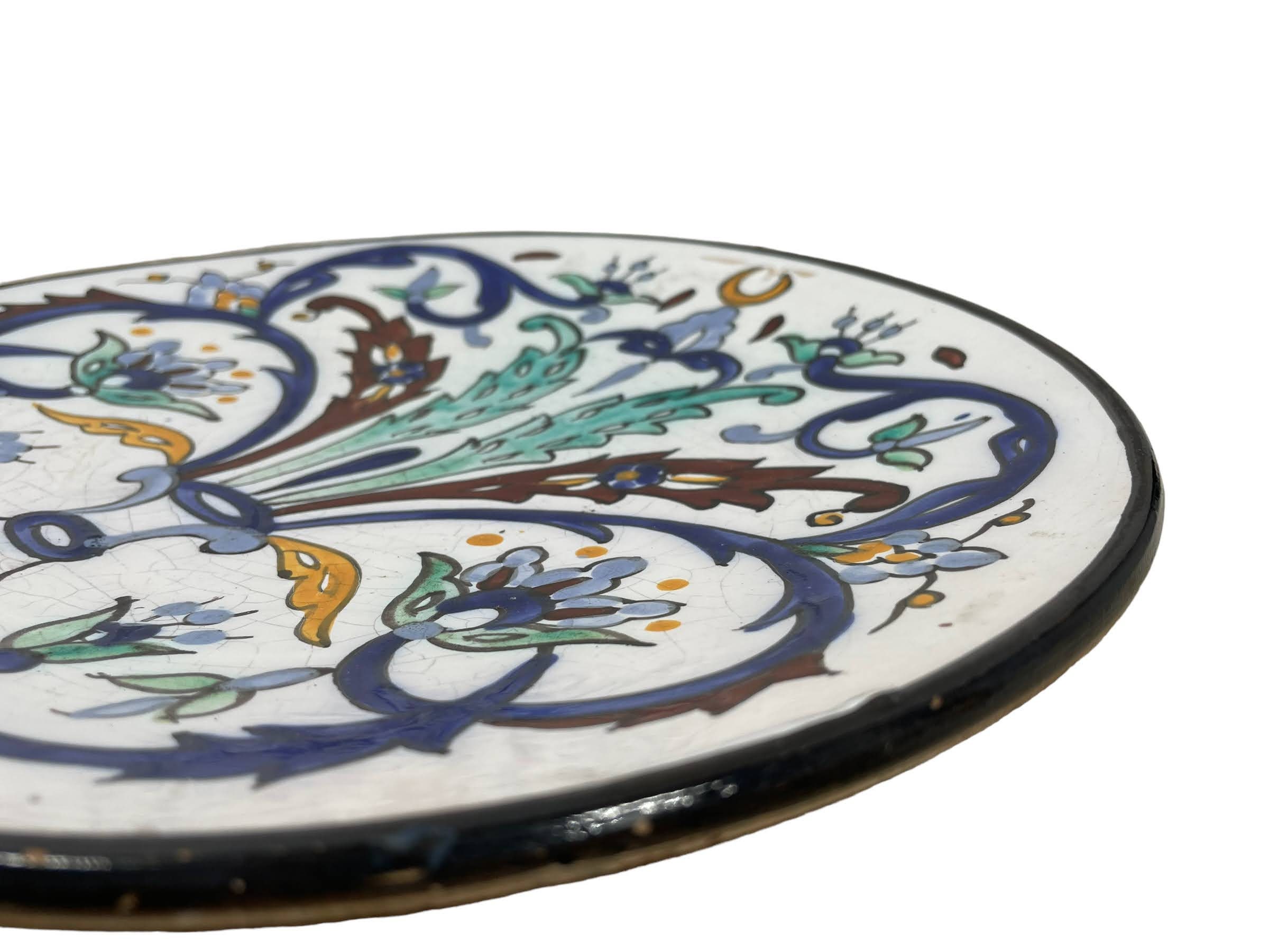 Vintage Middle Eastern Plate Dish Bowl Pottery Clay Arabian Theme ...