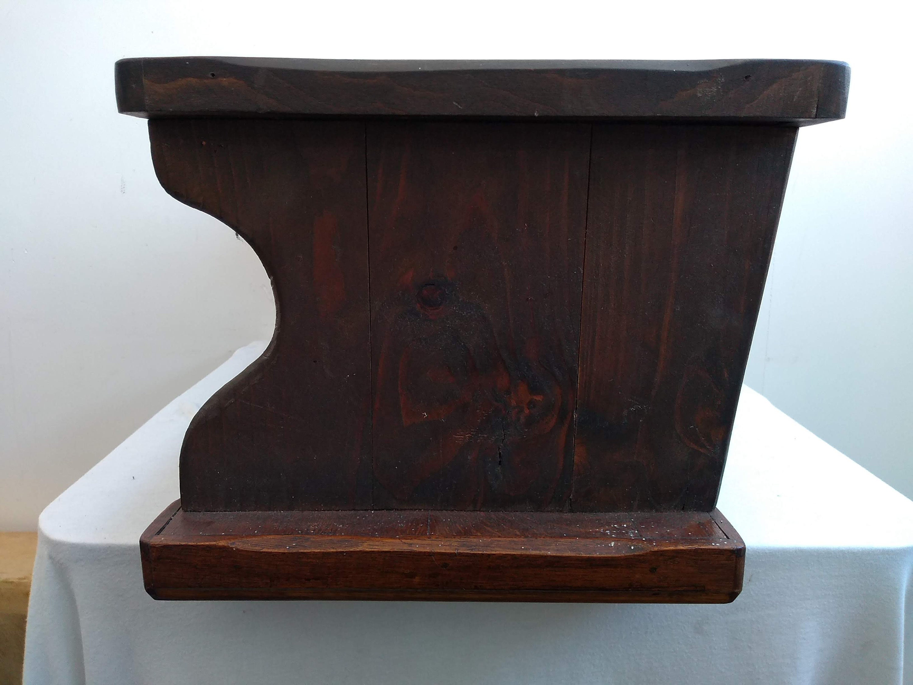 Vintage French Heavy Wooden Lectern Brown Natural Wood Storage | Etsy