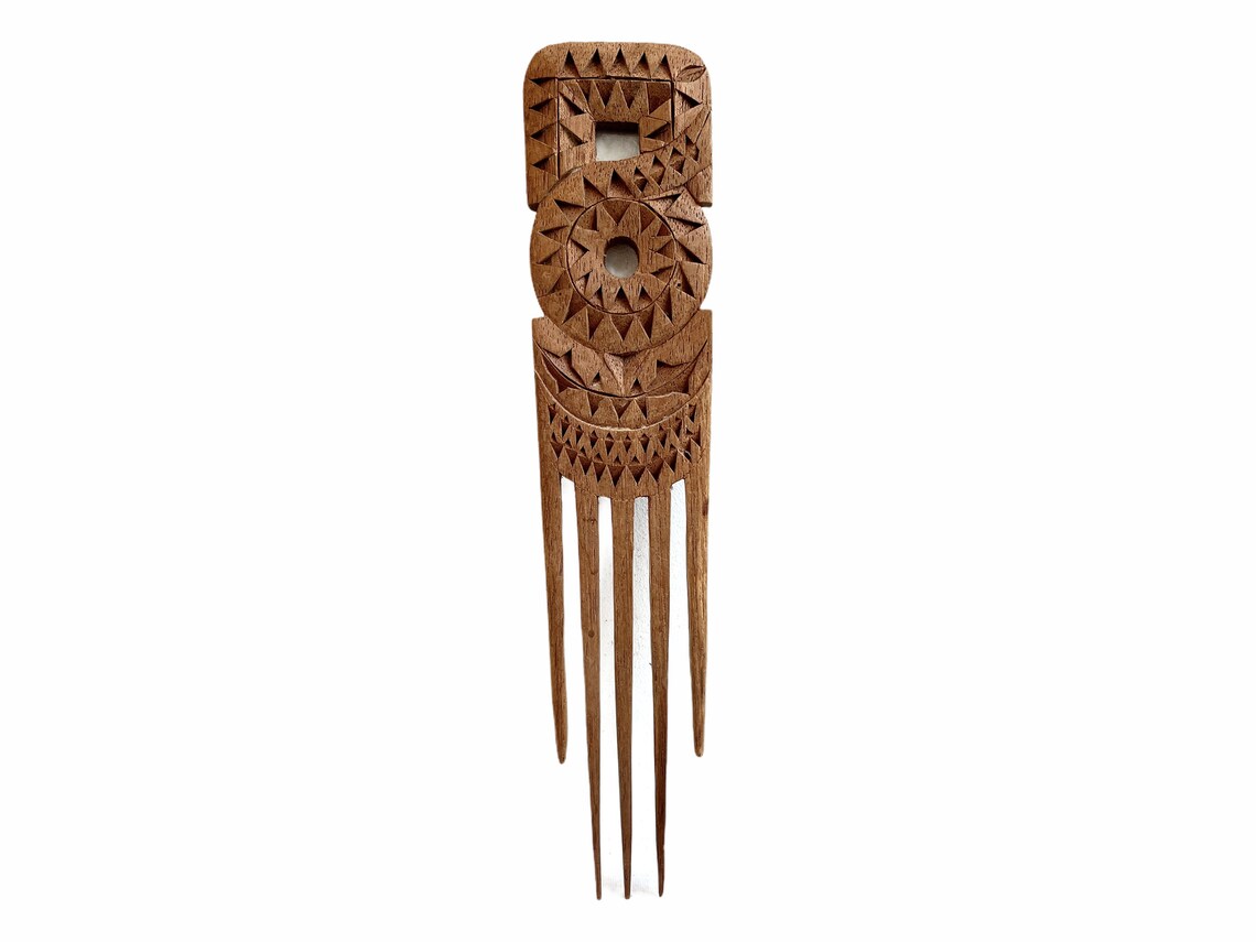 Vintage African Hair Comb Hair Afro Pick Detailed Carved Wood - Etsy