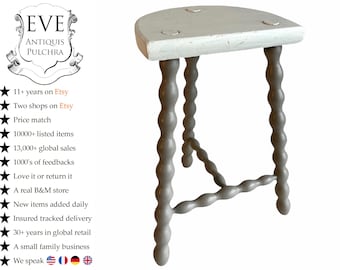 Vintage French Wonky Stool Table Wooden Wood Chair Seat Side - Etsy