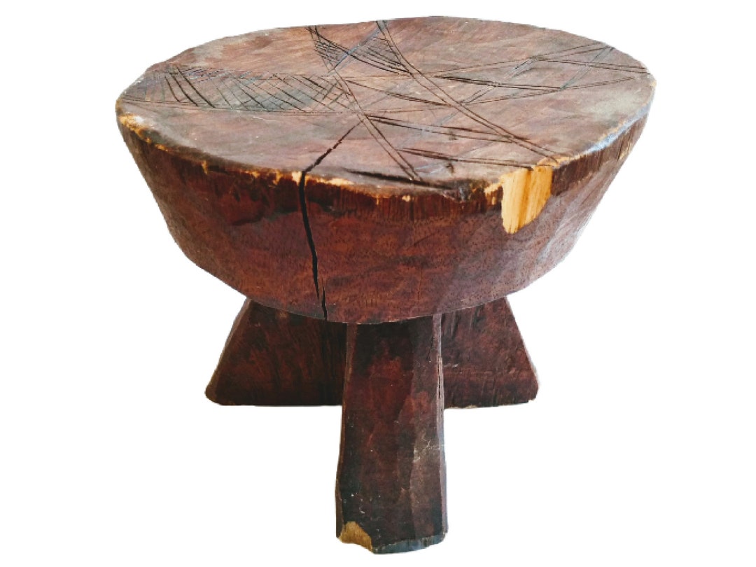 Vintage African Arabian Bedouin Desert Wooden Wood Small Milking Stool ...