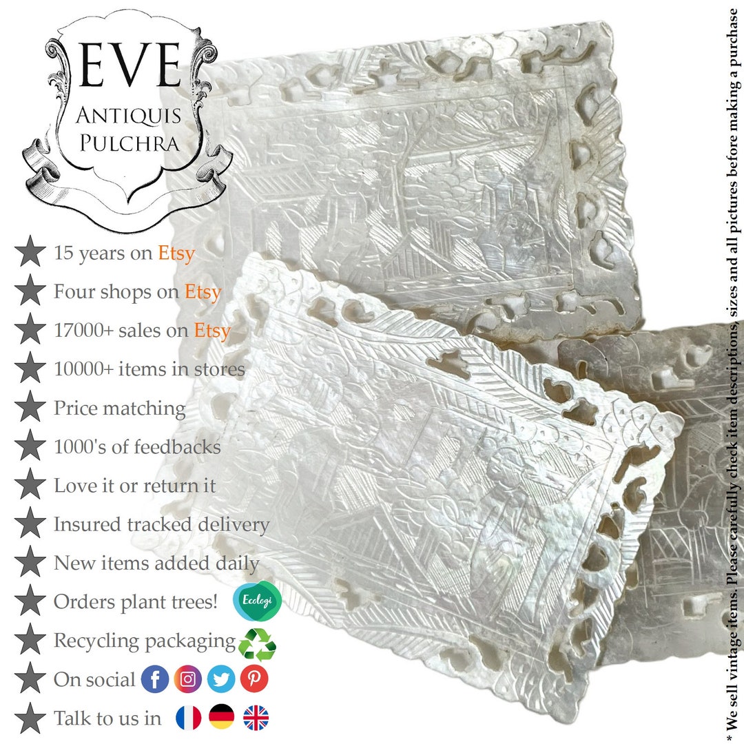 Antique Chinese Mother of Pearl Rectangular Lattice Garden - Etsy