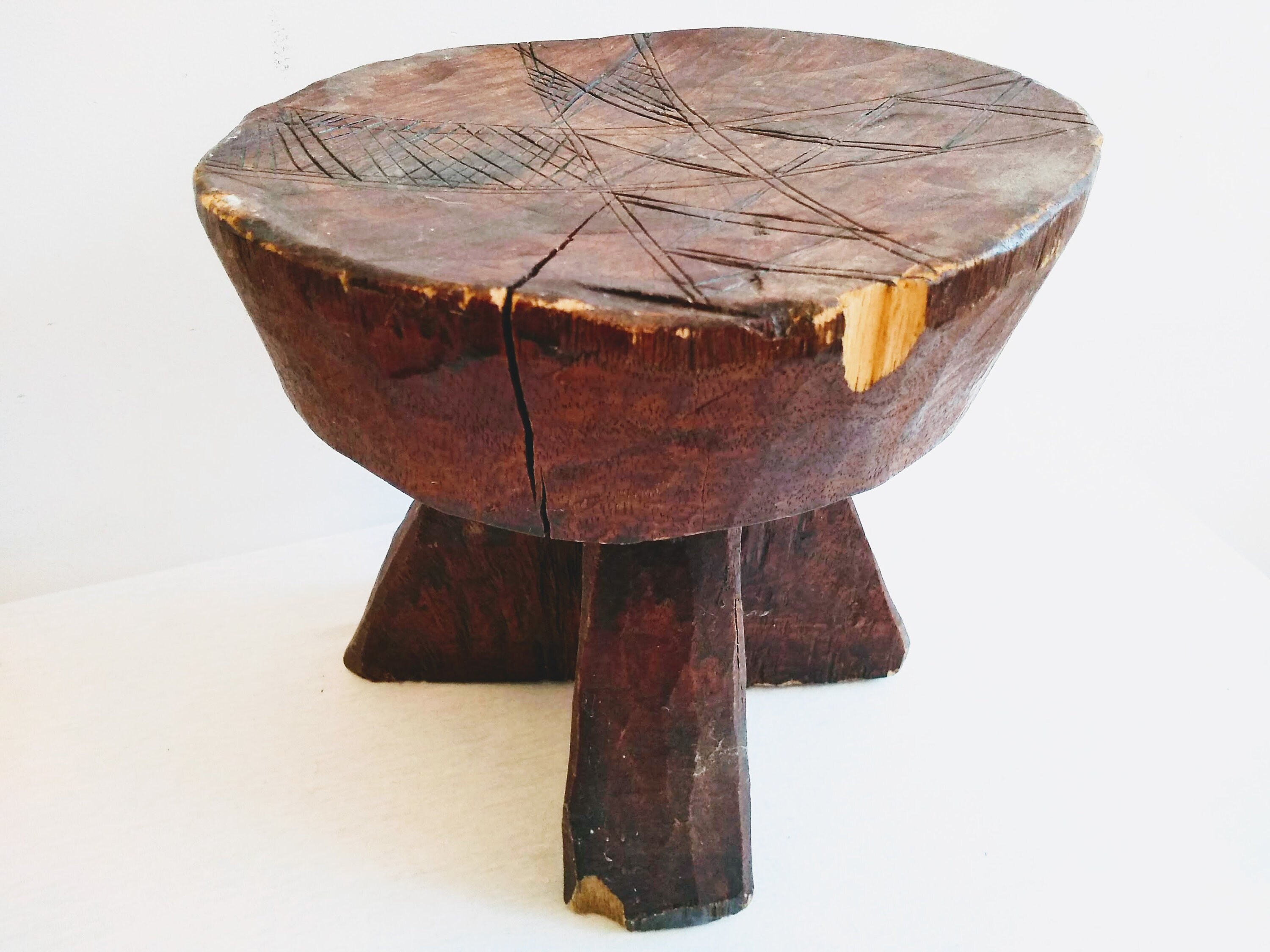 Vintage African Arabian Bedouin Desert Wooden Wood Small Milking Stool ...