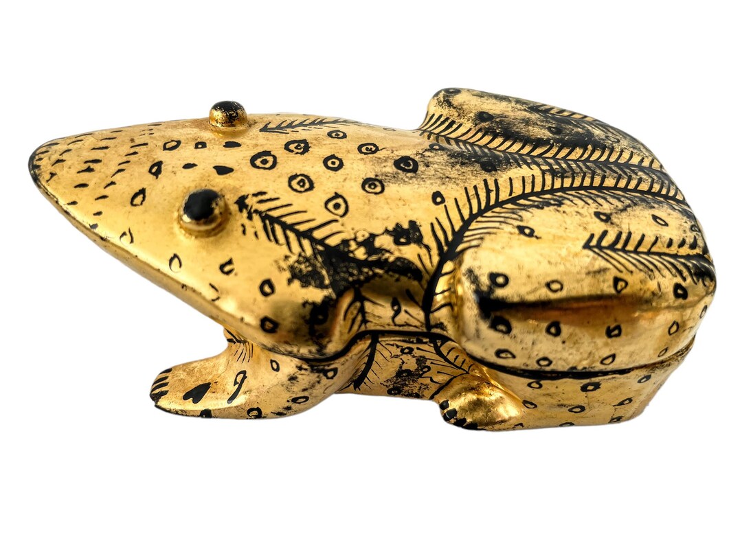 Vintage Burmese Painted Frog Lacquer Small Storage Box Dish Pot Bowl ...