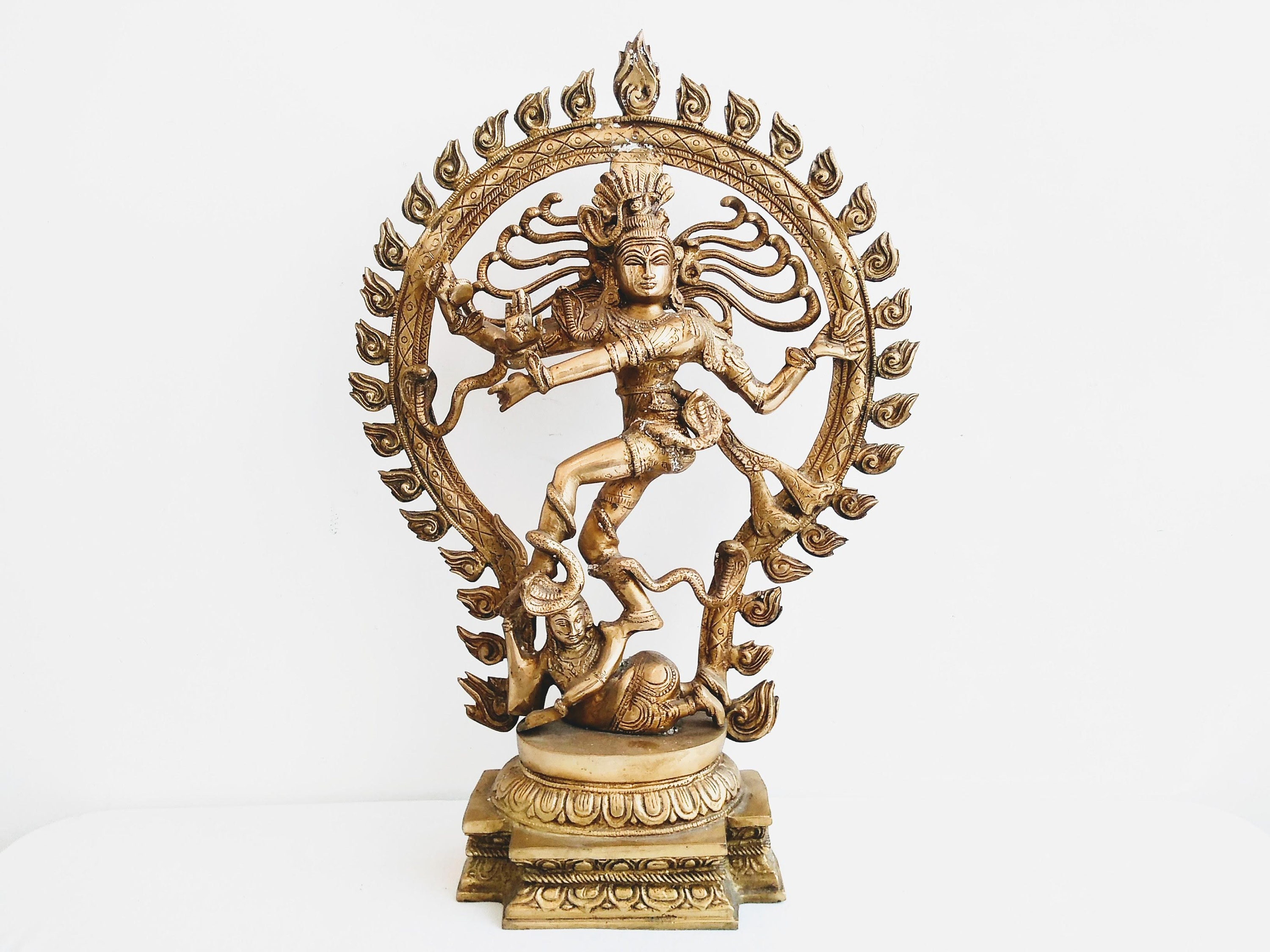 Vintage Indian Cast Brass Large Heavy Hindu God Shiva Hare Temple Idol ...