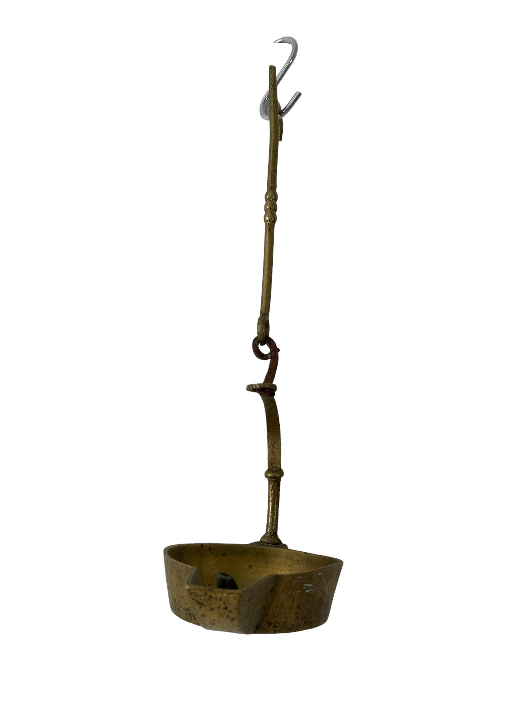 Antique French Brass Oil Lamp Burner Light Hanging Hook Decor Display ...