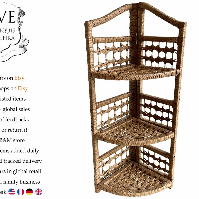 Wicker Corner Shelf - Etsy