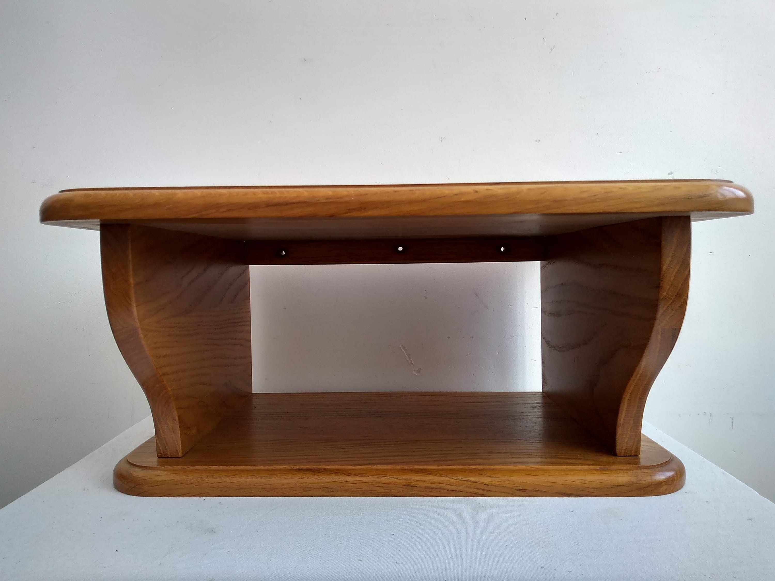 Vintage French Heavy Wooden Lectern Brown Natural Wood Storage Display ...
