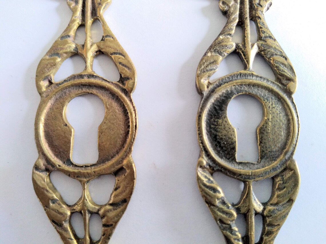 Antique French Ornate Bronze Brass Metal Small Key Hole Plate | Etsy