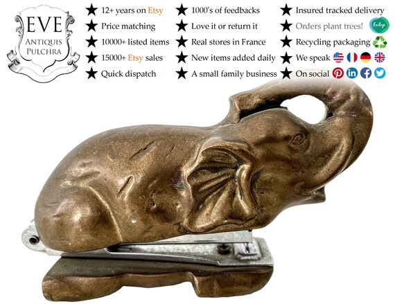 Vintage French Stapler Metal Elephant Shaped Working Small - Etsy