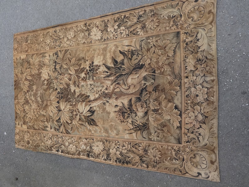 Antique French Chateau Long Large Wall Hanging Tapestry Tapestries ...