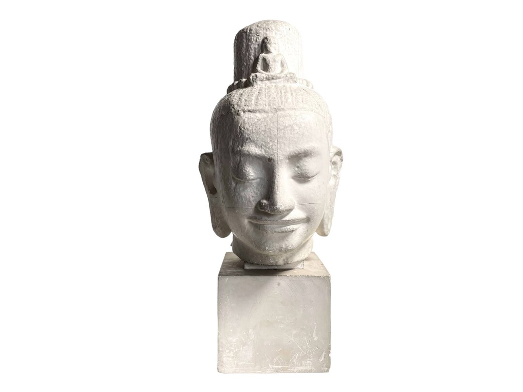 Vintage Cambodian Large Buddha Plaster Meditating Yogi Yoga Praying ...