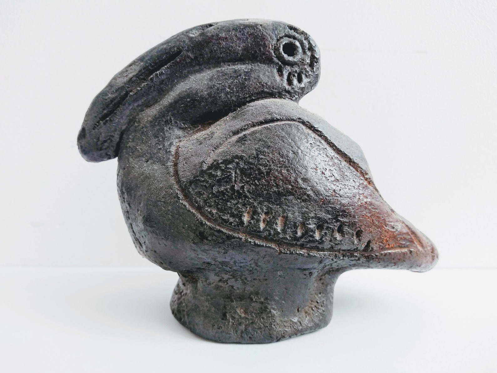 Antique Pre-colombian Pottery Clay Pelican Statue Figurine Ornament ...