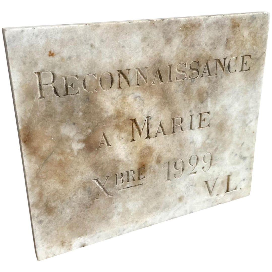 Antique French Original Church Cathedral Stone Plaque Reconnaissance A ...