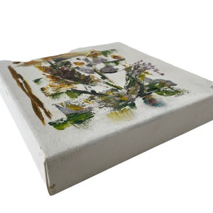 Vintage French Abstract Still Life Flowers Oil Painting on Canvas ...