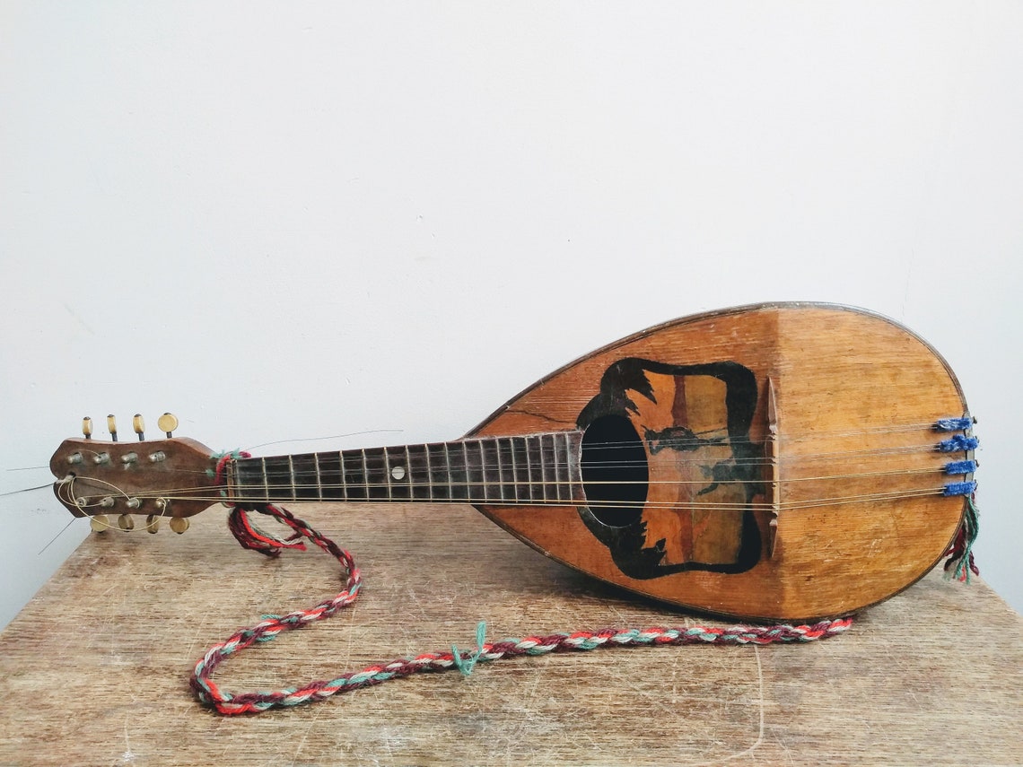 Vintage French Wood Hand Made Mandolin Stringed Musical - Etsy