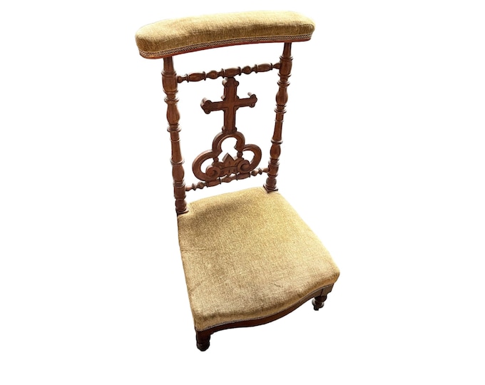 Vintage French Large Wooden Brown Wood Prayer Praying Kneeling Stool ...