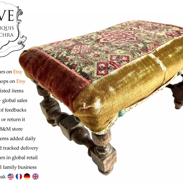 Antique Cushioned Bench - Etsy