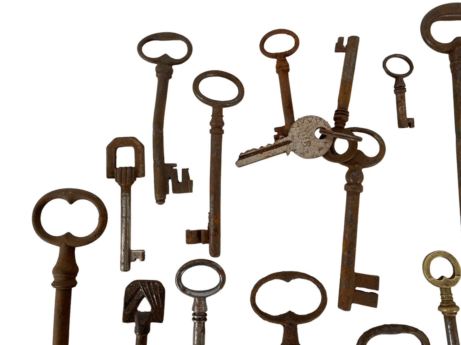 Antique Vintage Keys French Rusty Iron Key Mixed Collection Job Lot ...