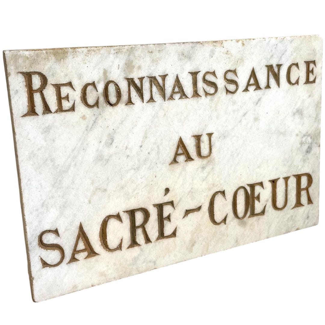 Antique French Original Church Cathedral Stone Plaque Reconnaissance Au ...