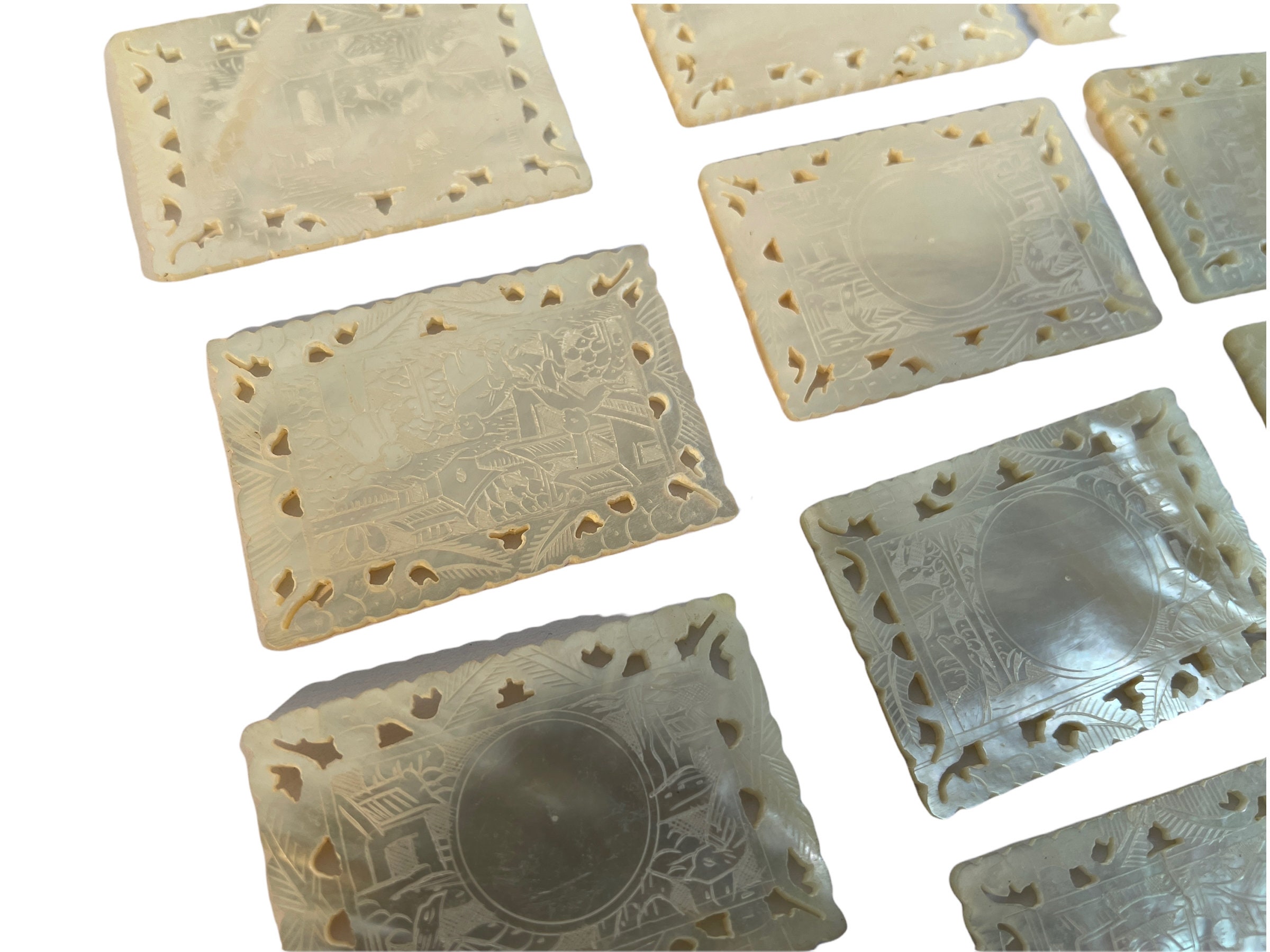 Antique Chinese INDIVIDUAL Mother of Pearl Lattice Edged - Etsy