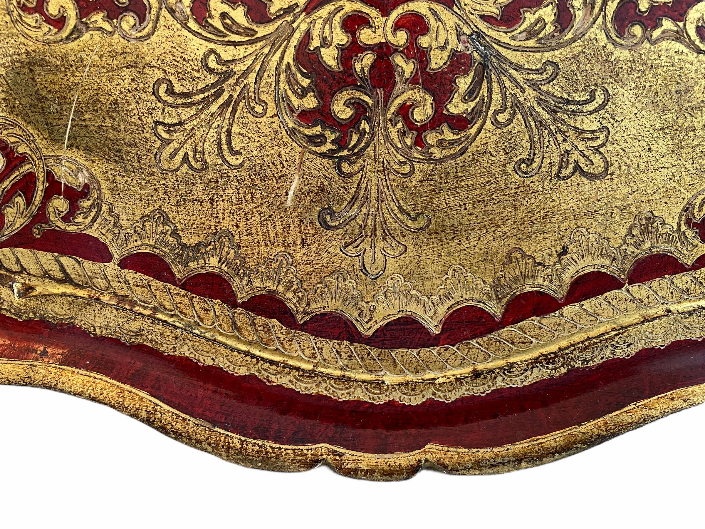 Vintage Italian Florentine Florence Red Gold Wood Ornately | Etsy