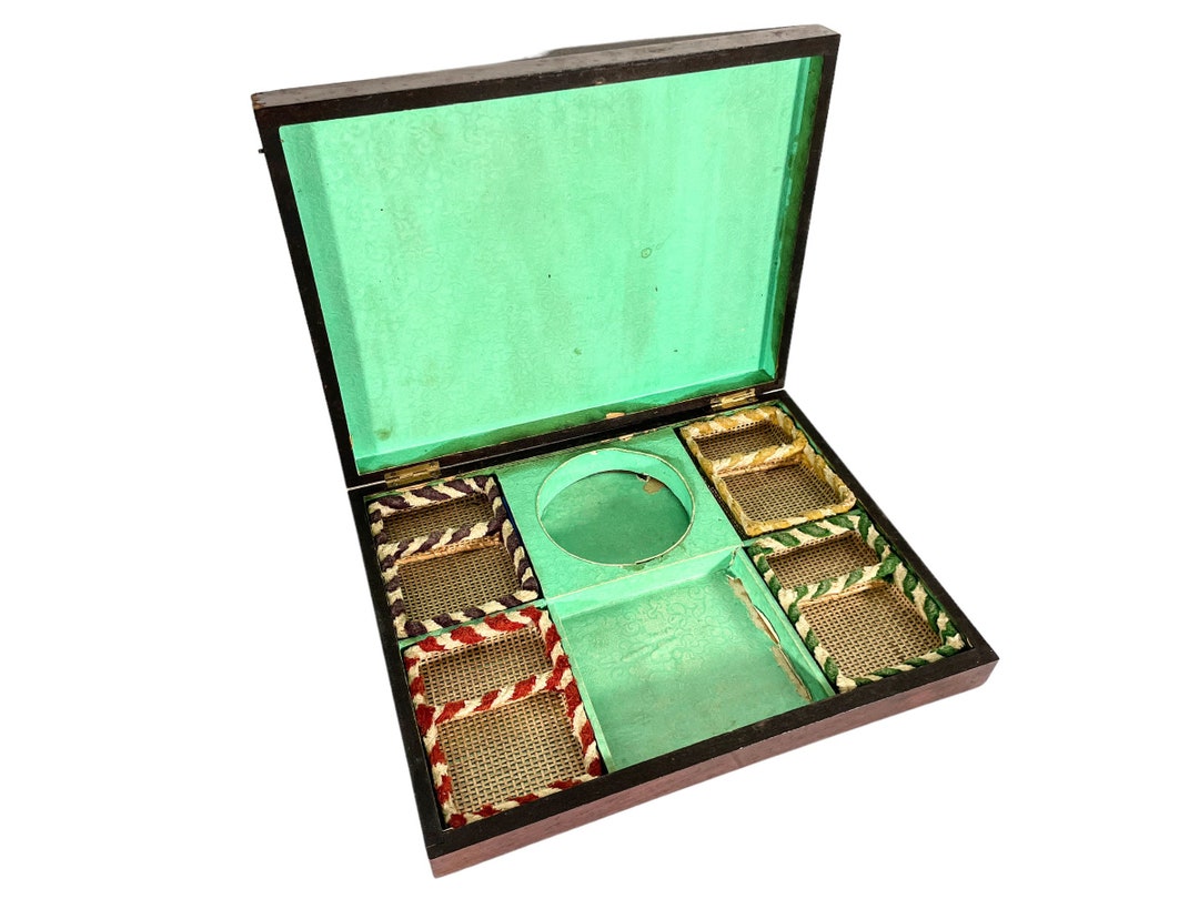 Antique French Token Gaming Chip Card Game Storage Box Chips Counters ...