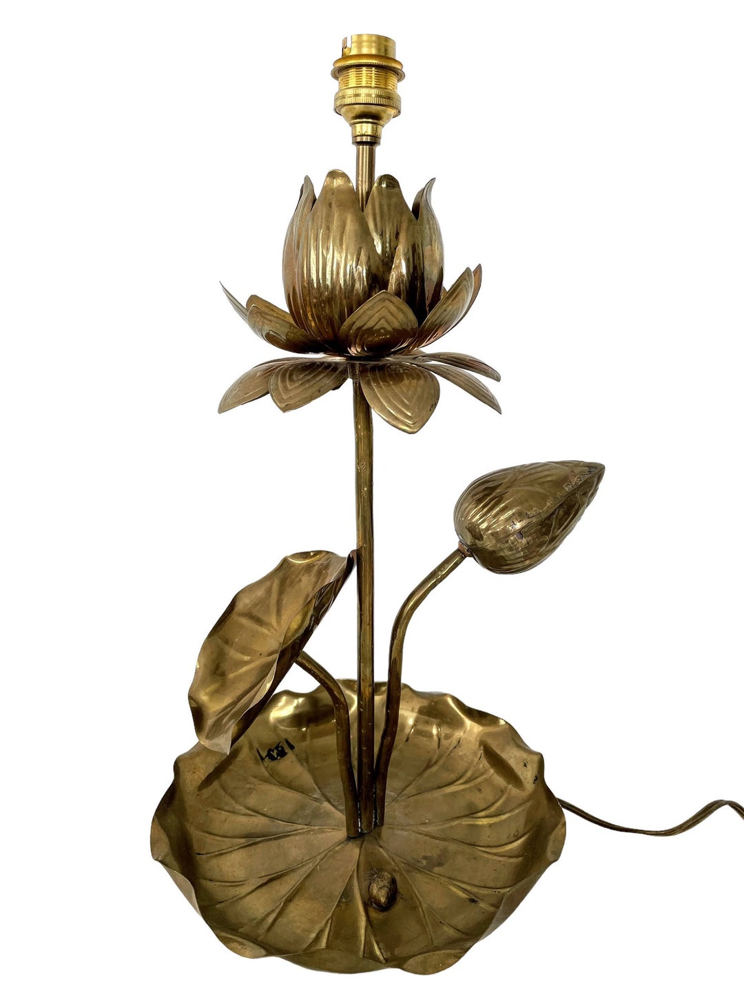 Vintage French Brass Bronze Lily Snail Standing Lamp Electric Light ...